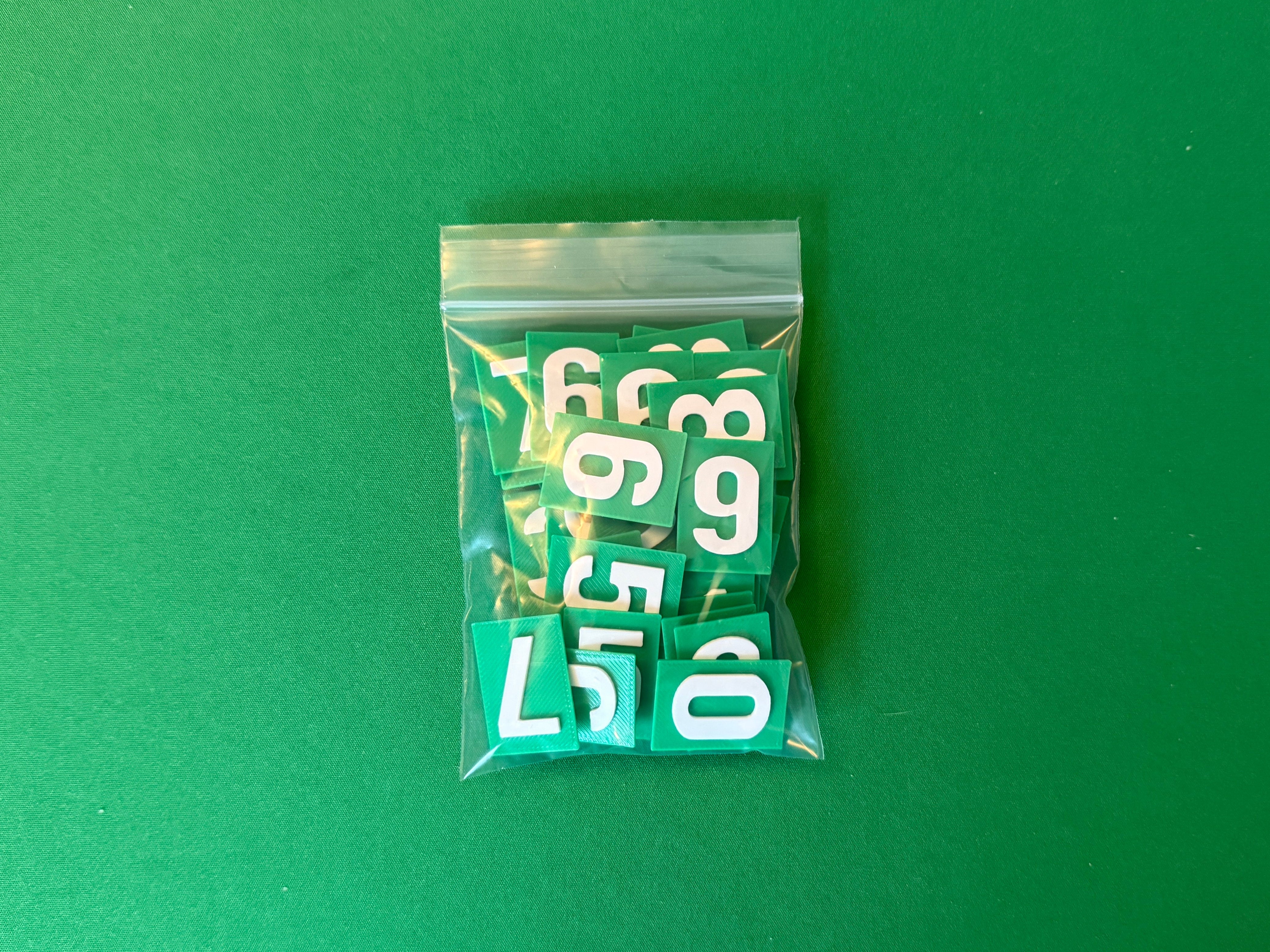 Green Number Tiles – 3d6 Gaming
