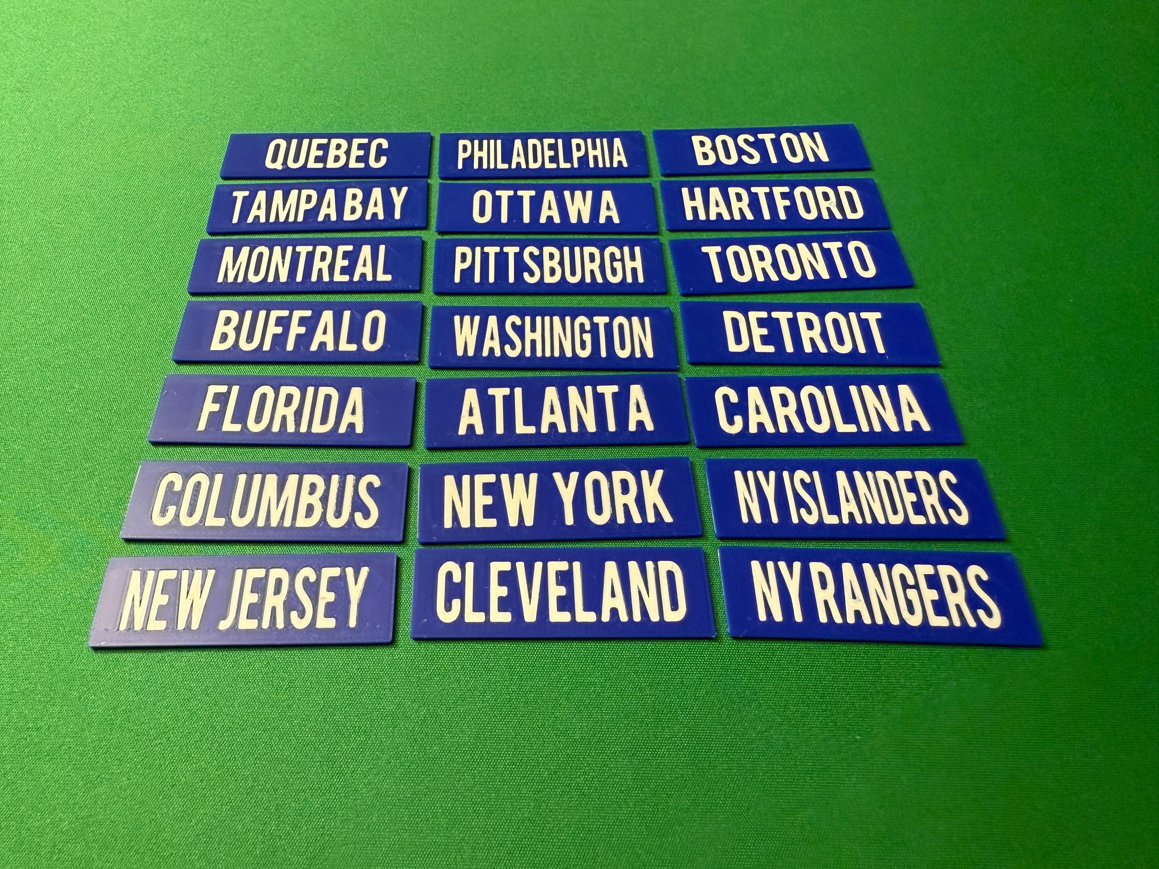 Scoreboard Nameplates for NHL Eastern Conf. Cities – 3d6 Gaming